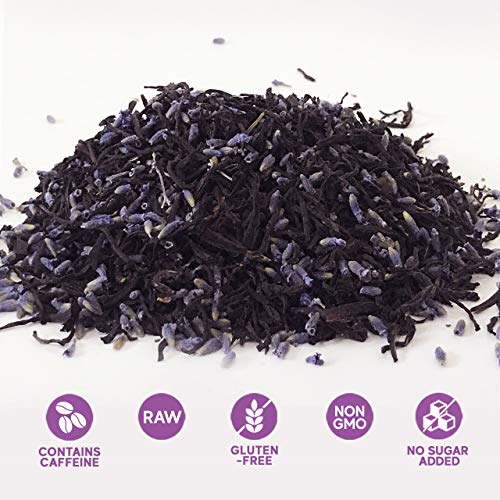 Sou Zen Earl Grey Lavender Tea 30 Corn-fiber Pyramid Tea Bags | Premium Quality Tea Leaves and Flowers | Raw and Naturally Organic Ingredients | Energizing and Revitalizing Tea with No Additives