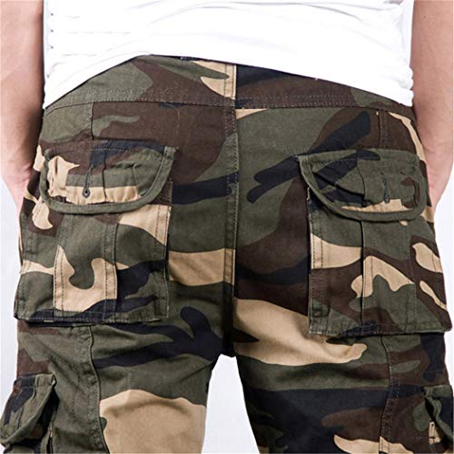 MNXOIA Men Casual Tactical Camouflage Cargo Pants Camo Pattern Army Combat Pants Cotton Work Pockets Military Trousers Gray Camo 31
