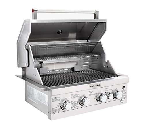 KitchenAid 740-0780 4-Burner Stainless Steel Built-In 61,000 BTU Propane Gas Island Grill w/ Rotisserie Burner