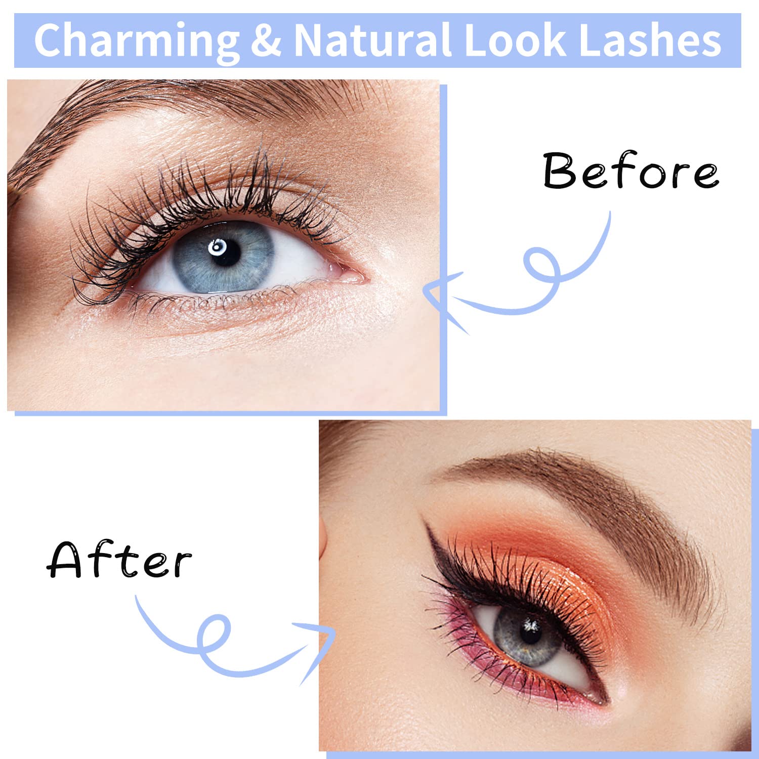 Magnetic Eyelashes and Eyeliner Set, Premium 3D Natural Magnetic Lashes with Eyeliners and Tweezer, Lightweight and Sweat-proof False Eyelashes, No Glue Required (ML)
