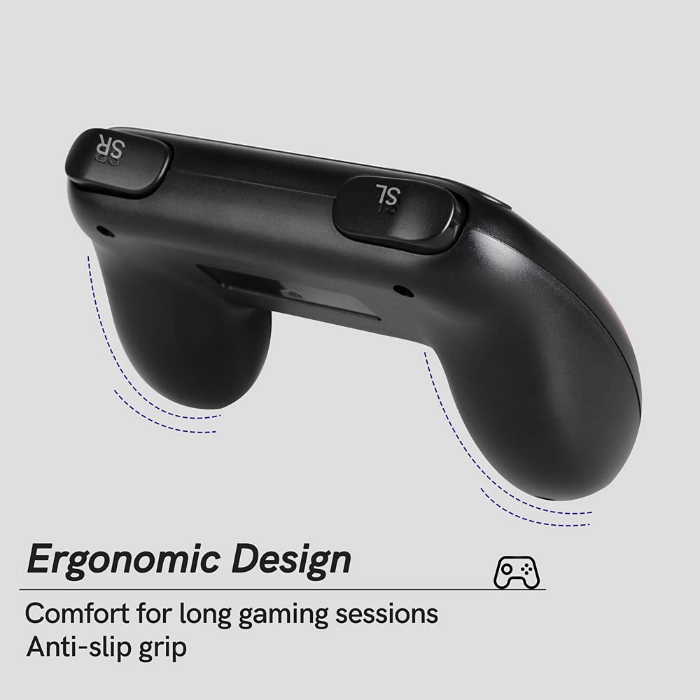 New Scale Grips for Nintendo Switch Joy-Con, Wear-resistant Handle Kit Gamepad for Nintendo Switch Joy Cons Controller with 4 Thumb Caps-2 Packs