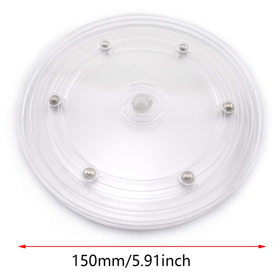 SDTC Tech 2-Pack 6 Inch Lazy Susan Turntable Organizer 360 Degree Rotating Bearings Acrylic Round Turntable for Kitchen Corner Cabinets/Spice Rack/Table Cake Decorating - Clear Tone