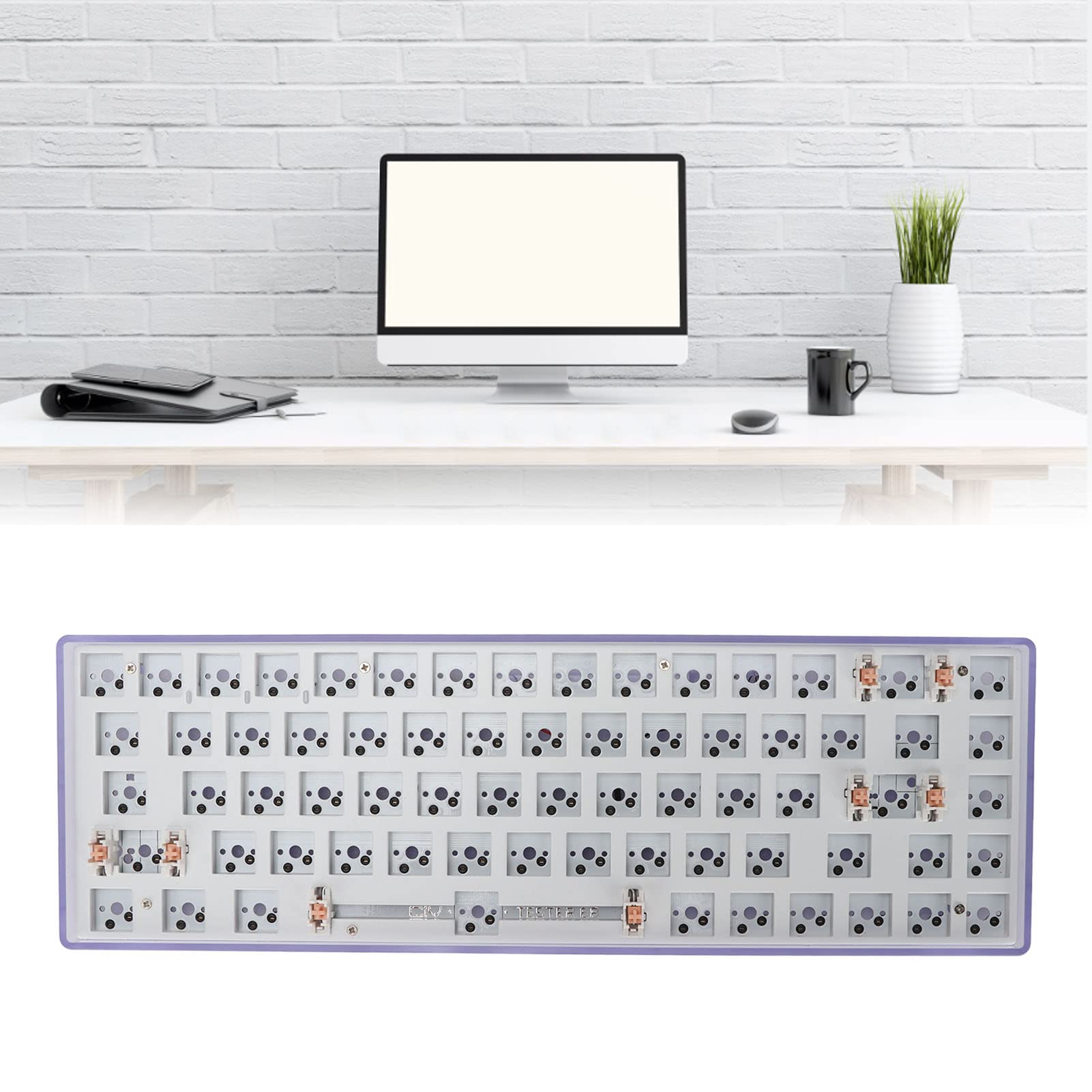 VBESTLIFE 68 Keys Modular Mechanical Keyboard, Wired Gaming Keyboard DIY Kit, 65% Layout, Switch Hot Swap, with Bottom Cotton, Custom Gaming Keyboard()