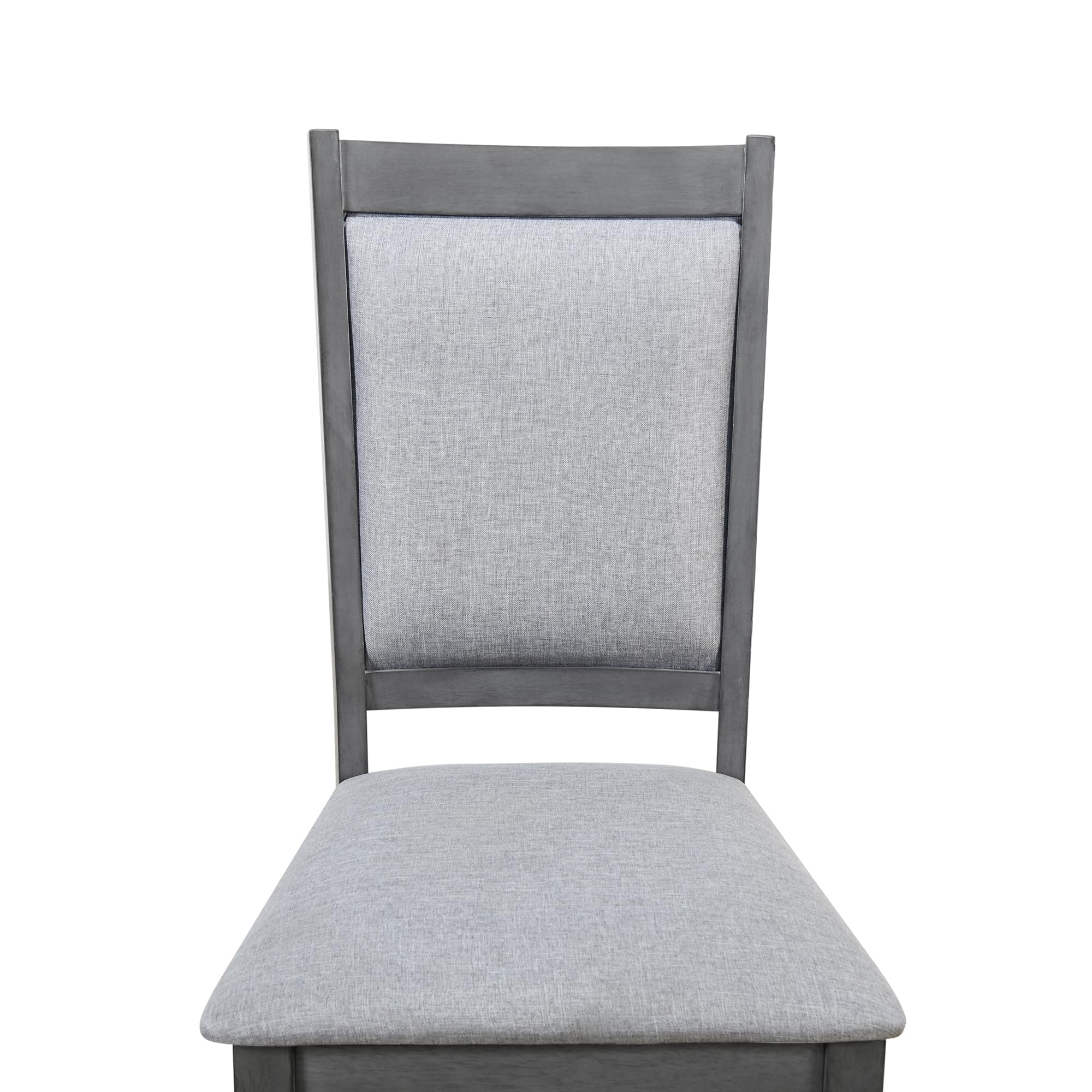 Lepfun 6, Rustic Solid Wood Dining, Kitchen Set with Rectangular Table, 4 Chairs and 1 Bench, for Home, Apt, Small Space, Grey
