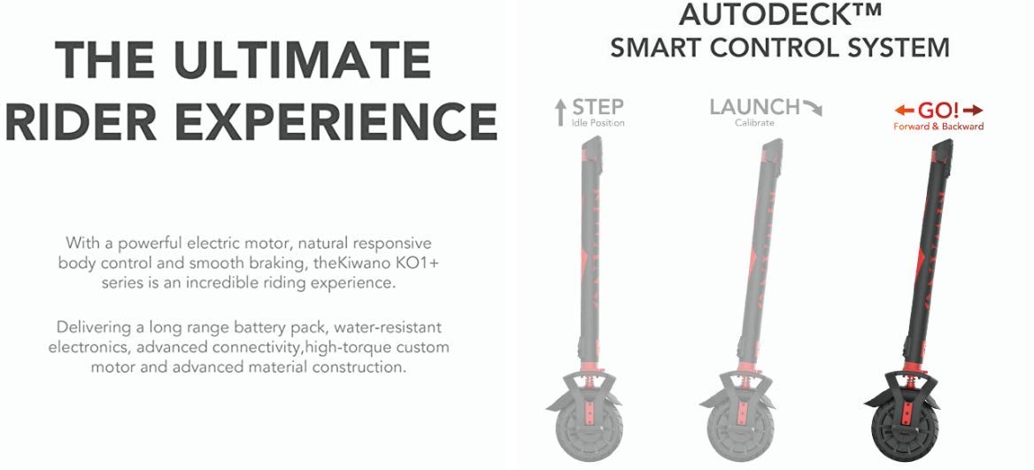 Kiwano K01+ One-Wheel Electric Scooter | 12 MPH max Speed | 13 Mile Range | Carbon Fiber Frame