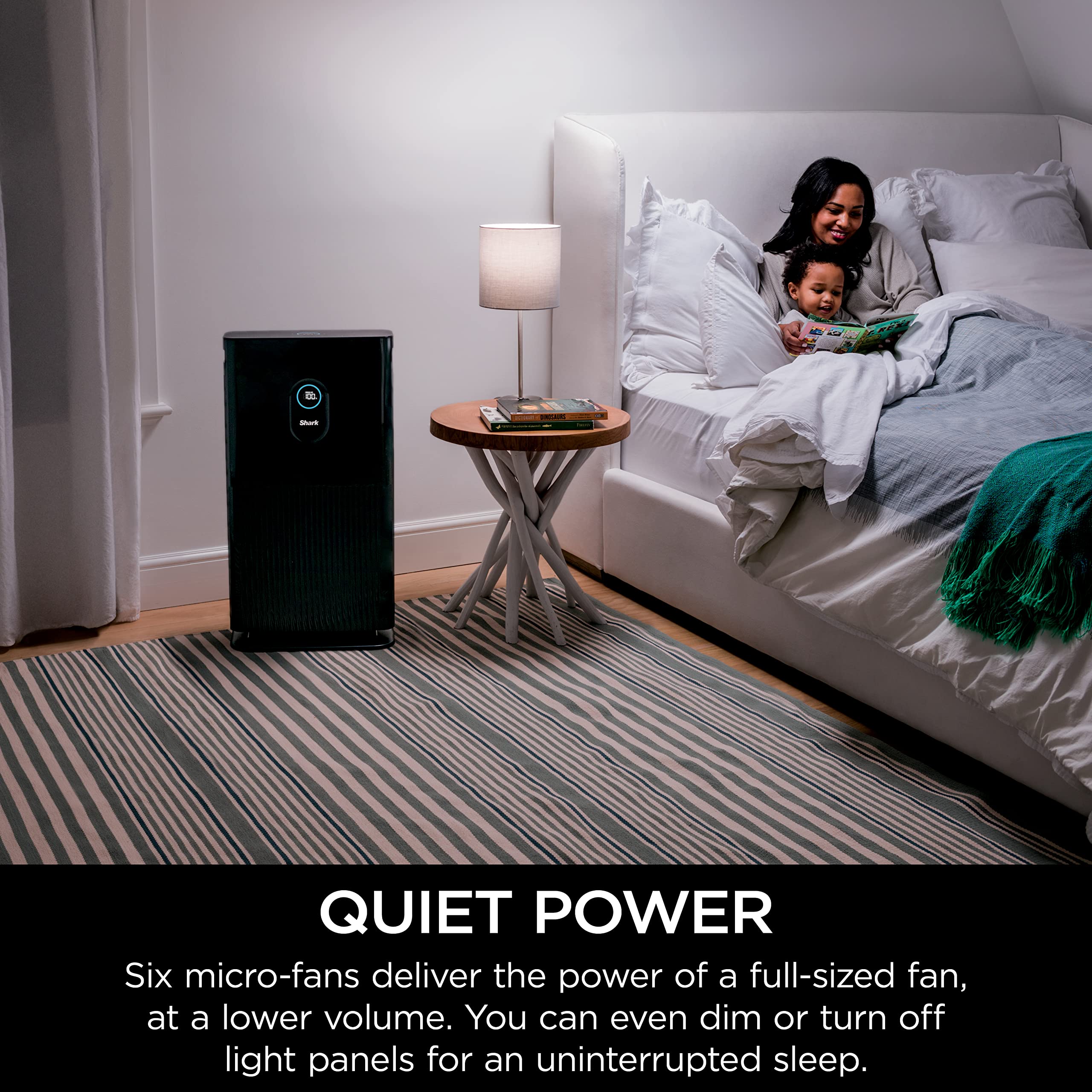 Shark HE601C Ultra- Fast and Ultra- Quiet Air Purifier with 6-Fan Airflow, Remote Control, Anti- Allergen Hepa Multi-Filter and Heightened Odor Protection (Charcoal)