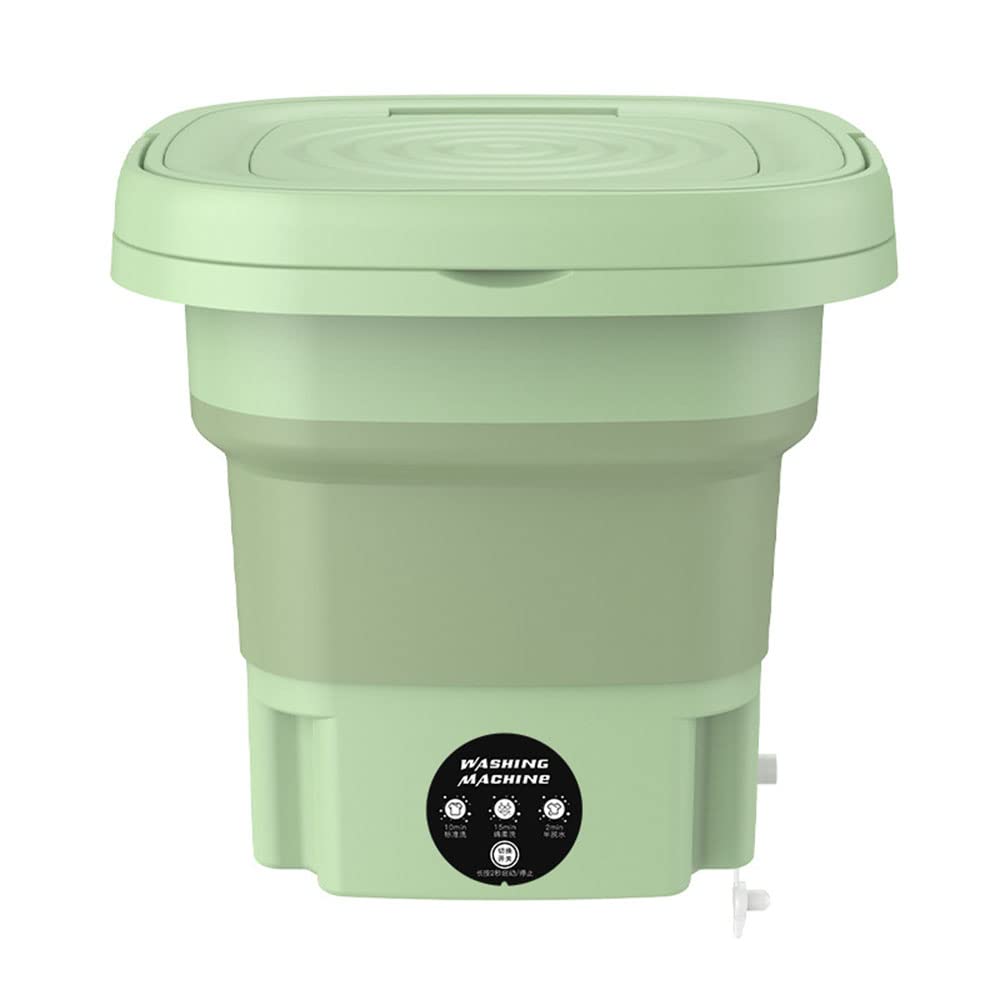 MOCOFO 8L Folding Washing Machine - Mini Portable Washing Machine for Camping, RV, Travel - Suitable for Underwear, Bra, Socks - 8L Large Capacity - Home Use(green)