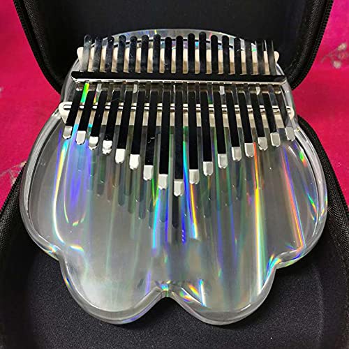 SDGH Acrylic 17 Key Transparent Thumb Piano with Tuner Hammer Finger Keyboard Musical Instrument