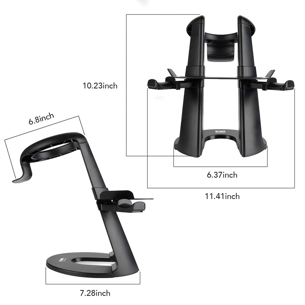 KIWI design VR Stand Compatible with Quest 2/Rift S/GO/HTC Vive/Vive Pro/Valve Index VR Headset and Touch Controllers (Black)