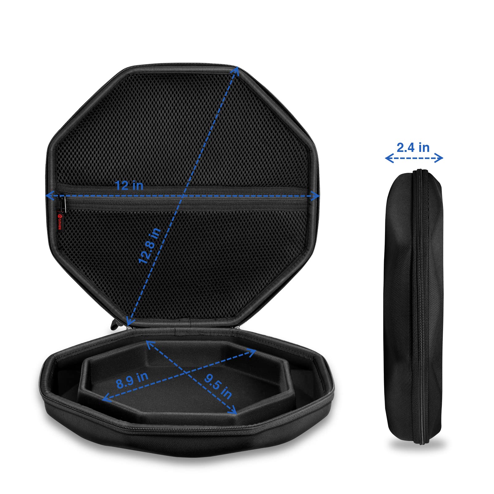 SITHON Dice Storage Case with Integrated Dice Tray for up to 300 D&D Dice, Portable Hard Shell Tabletop Dice Storage Travel Carrying Case with Handle Strap, Perfect for Game Night (Case Only)
