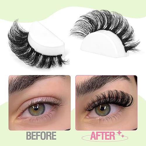 Lvmixwig Eyelash Extension Kit Cluster Lashes Extension Kit with Lash Bond and Seal Strong Hold D Curl Lash Cluster Fluffy Cat Eye Natural Look Individual Lashes Extension Kit DIY at Home