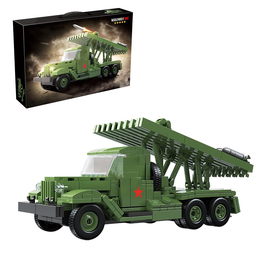 Russian Katyusha BM-13 Multiple Rocket Launcher Tank Building Set, 731 Pieces Military Weapon Tank Building Blocks Tank Compatible with Lego Bricks