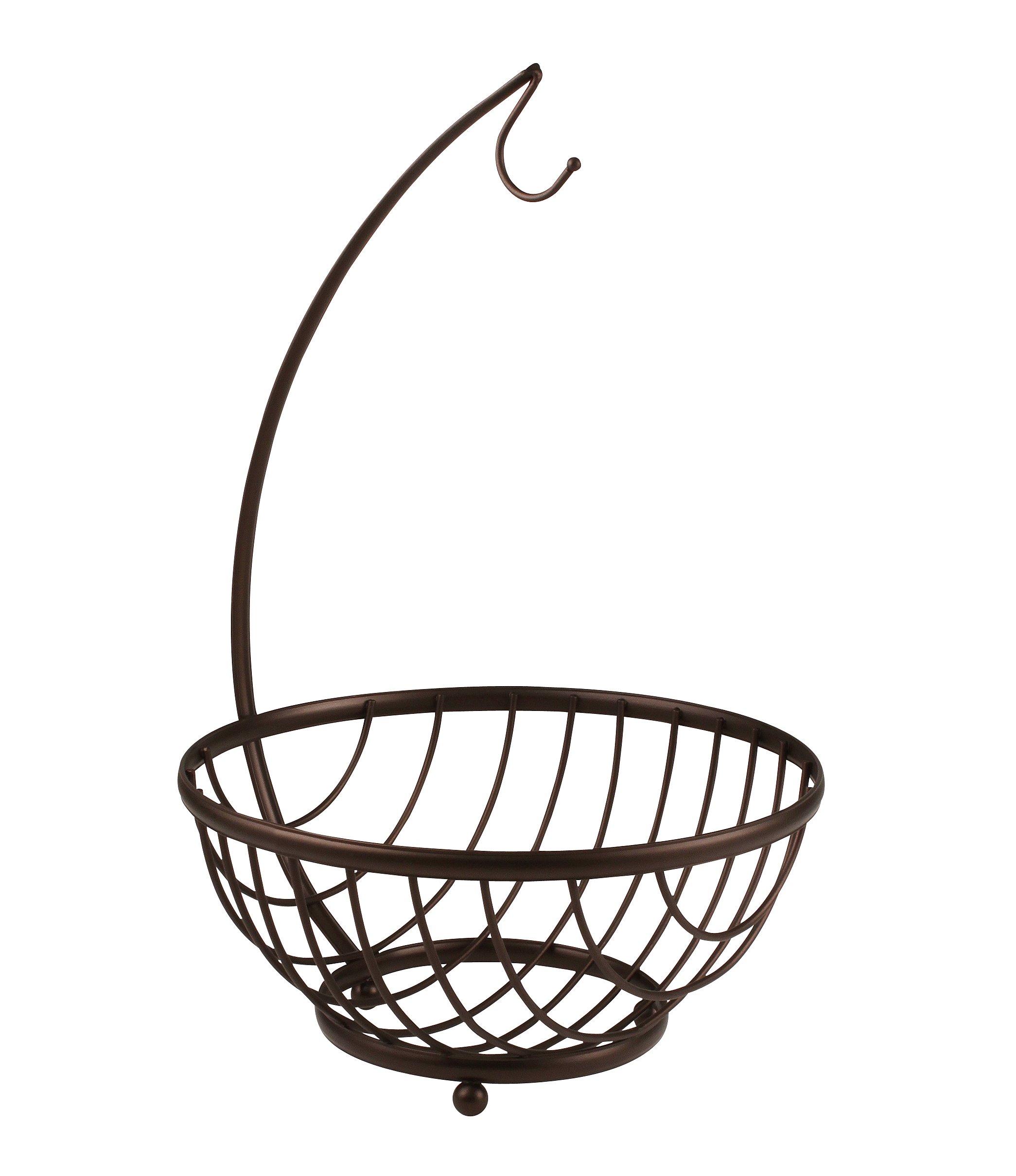 Spectrum Ashley Tree Hanger Basket, Produce Saver Banana Holder & Open Wire Fruit Bowl for Kitchen Counter & Dining Table, Bronze