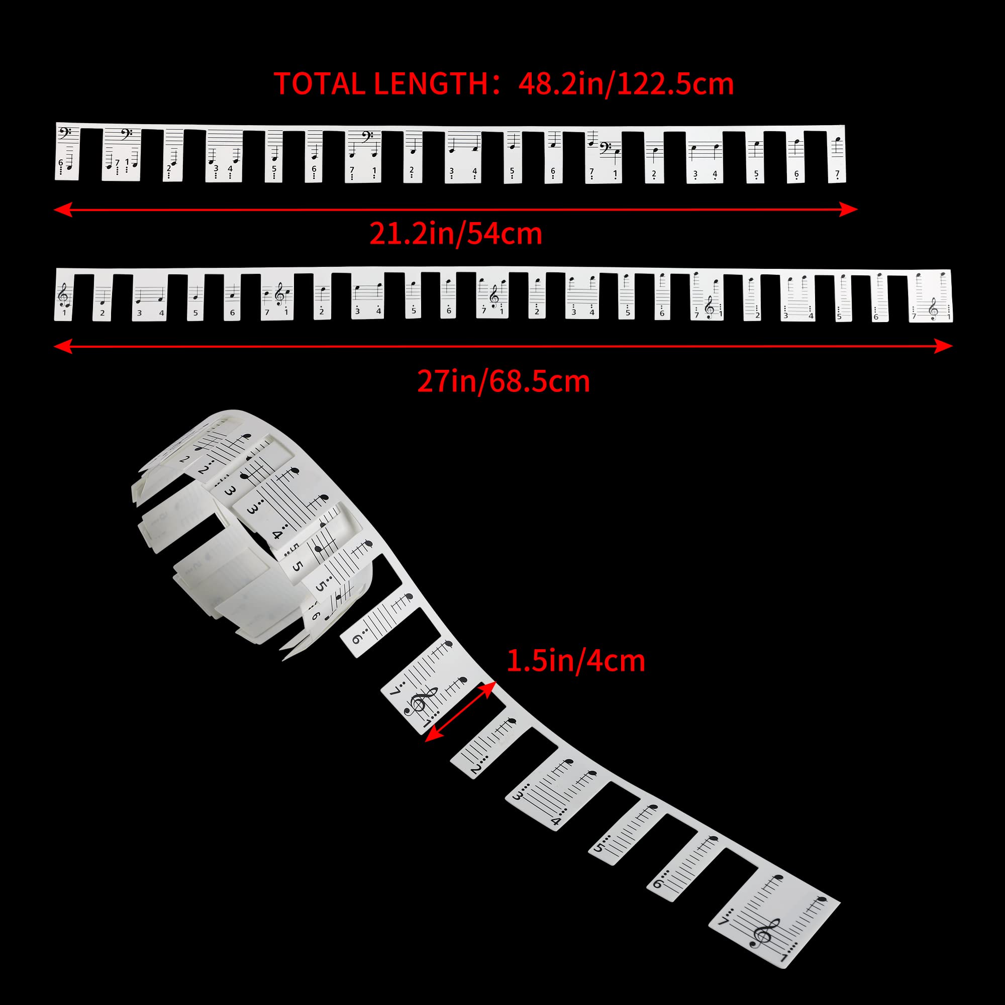 Piano Stickers for Learning Piano or Keyboard Overall Installation No Glue No Need to Cut Easy to Carry Reusable for 88 keys
