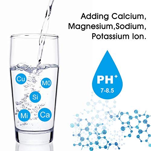 Membrane Solutions Alkaline Filter Replacement, Mineral, Antioxidant, pH + Water Filter Replacement, 10 inch Inline Quick Connect Filter for Under Sink and Reverse Osmosis System