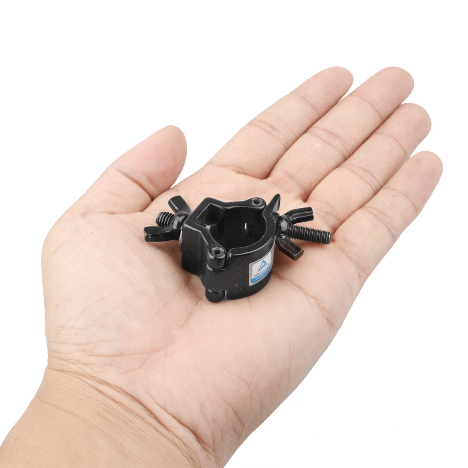 Mini Size Clamp Load 22lb Aluminum Alloy Light Clamp for Projector Par Light Spotlight Work on 20mm OD Tube, TUV Certificated (4 Pcs Black)