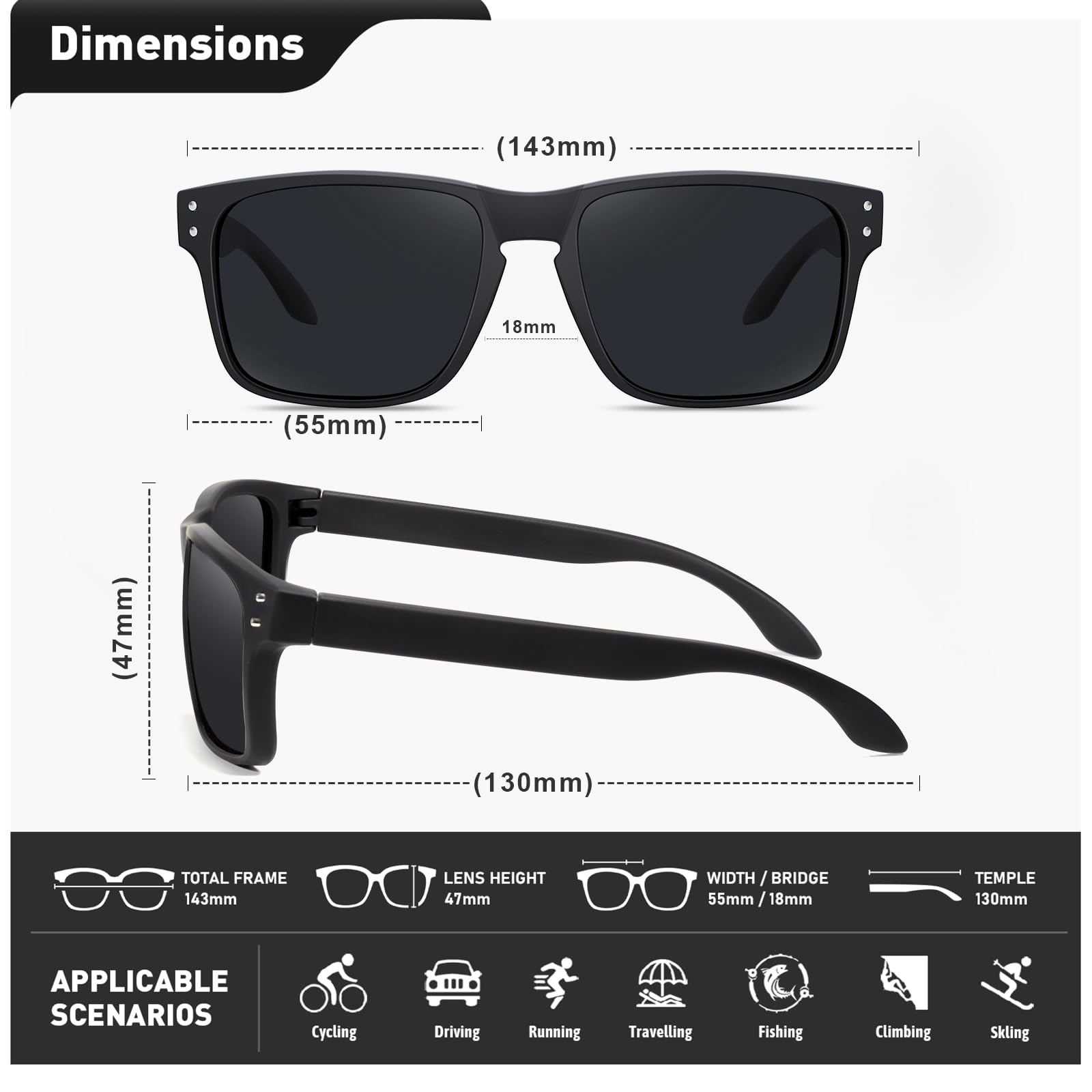 Polarized Sunglasses Men Womens - Retro Square Sun Glasses for Fishing Driving UV Protection (Red)