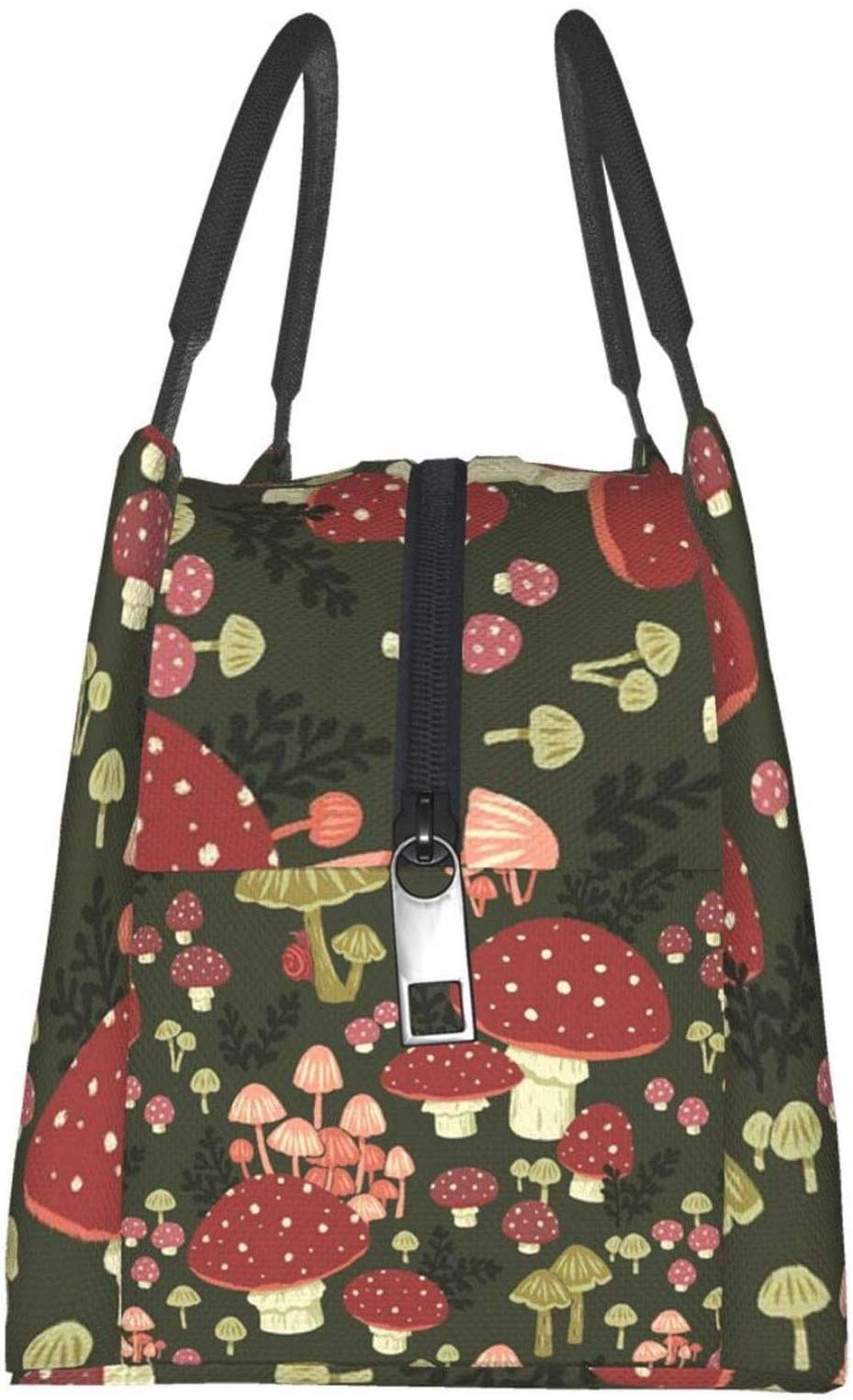 Reusable Insulated Watercolor Mushrooms Lunch Box Tote Box Meal Prep For Men & Women Work Picnic Or Travel