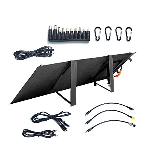 Tasanol 100W Portable Solar Panel,Foldable Monocrystalline Solar Panel Charger for Power Station,Solar Generator,RV,Camping,18V Battery Charging
