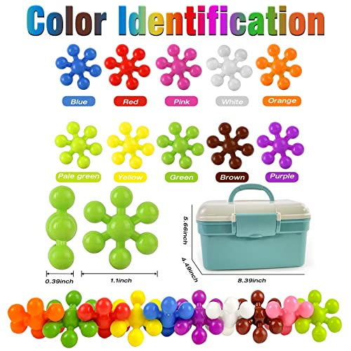 Singking 400 Pcs Building Blocks Stem Toys,Snowflake Building Blocks Set,Educational Building Interlocking Solid Plastic Toys for Preschool Kids Boys & Girls Aged 3+