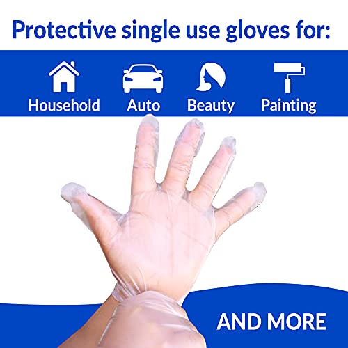 Reli. Disposable Gloves, Medium (1000 Pack Bulk) (S/M/L/XL Available), Hybrid Plastic Gloves Disposable - Latex Free/Powder Free, Clear Disposable Gloves for Hand Protection/Food Handling (Med)