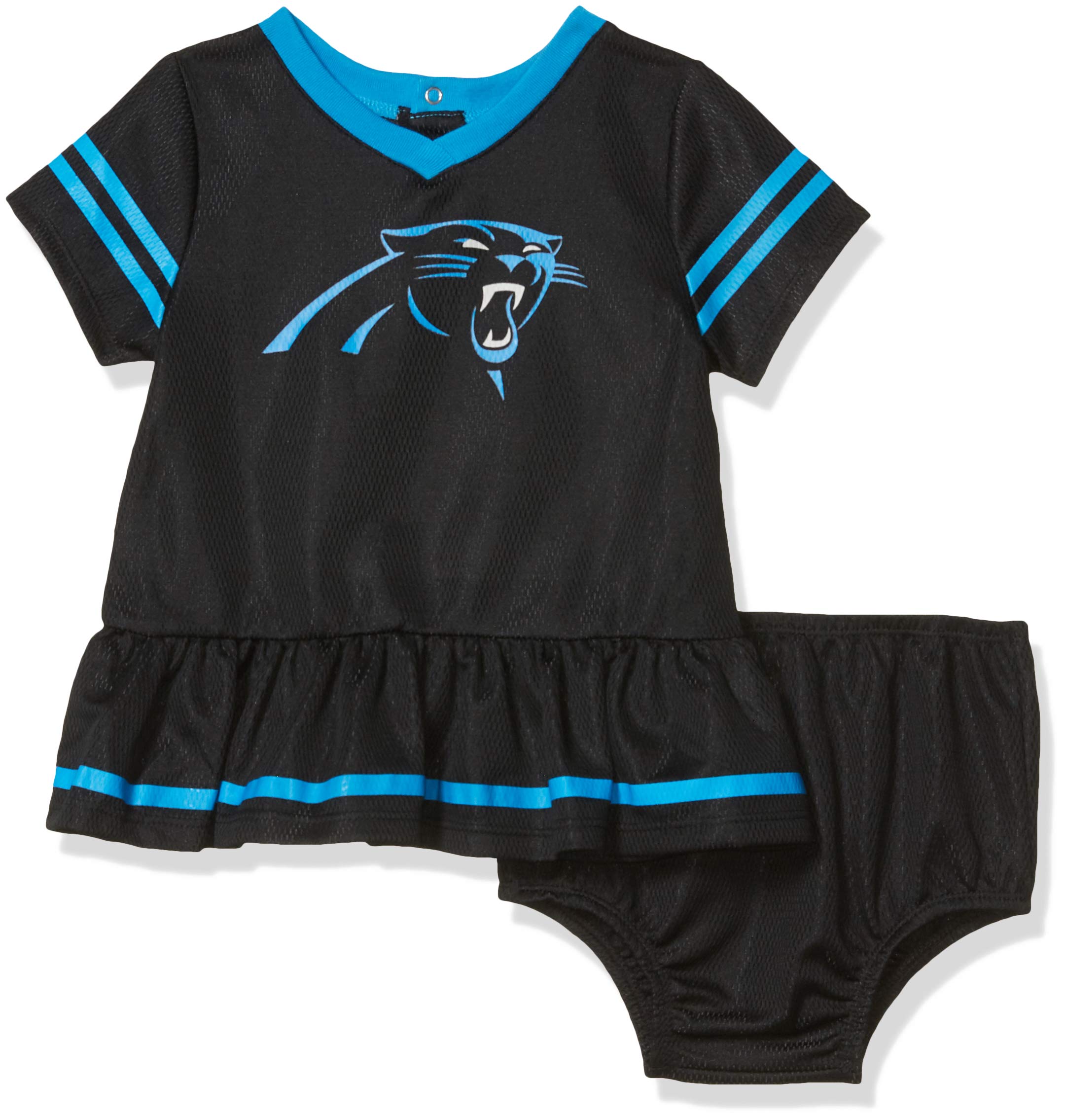 NFL Carolina Panthers Dress And Diaper Cover, 0-3M, black/silver/blue