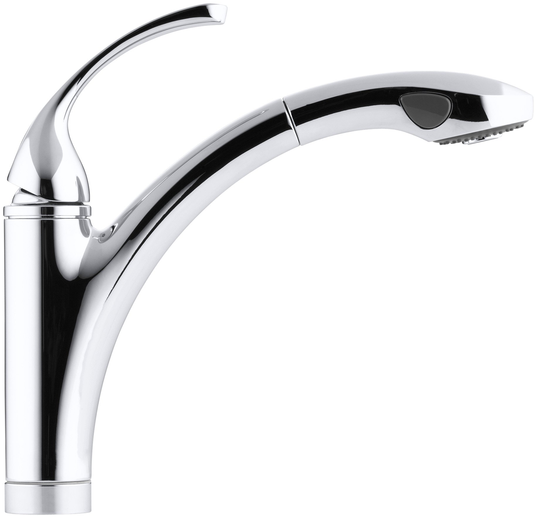 KOHLER 10433-VS Forte Control Pull-Out Kitchen Sink Faucet, Single Lever Handle, 1 3-Hole Installation, Vibrant Stainless, 2-Function Spray Head