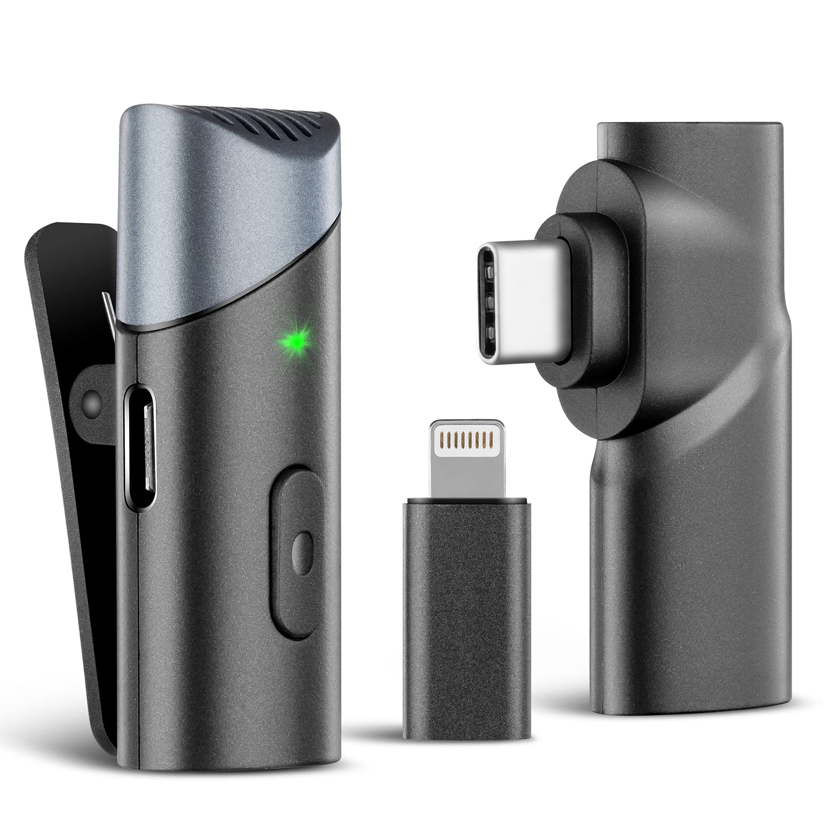Monstake Wireless Microphone for iPhone, Plug & Play Lavalier Microphone for Vlogging, YouTube, Video Recording, TikTok, Facebook Live Steam, Interview (NO APP or Bluetooth Needed)