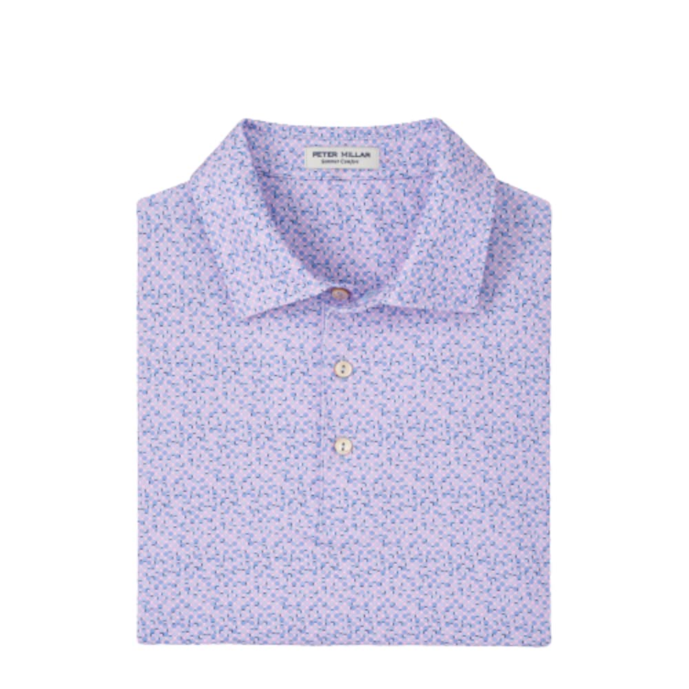 PETER MILLAR Mens Sterling Performance Print Jersey Golf Polo - Shaved Ice XL