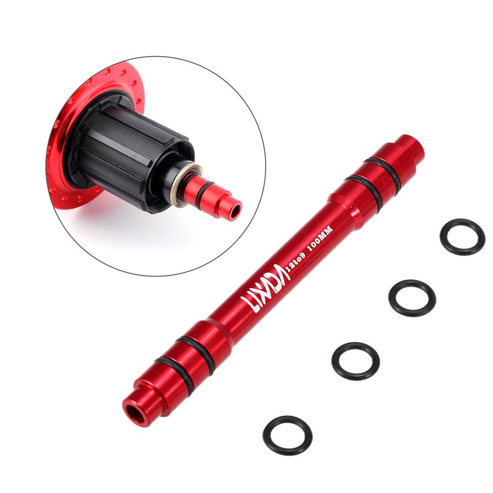 Lixada Mountain Bike Bicycle 12mm to 9mm QR Adapter Thru Axle Hub Quick Release 142mm Bicycle Front Wheel Hub Adapter