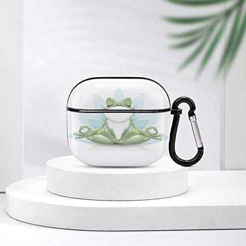 YouTary Compatible with Airpods 3 Case Cover 2021 with Keychain Yoga Frog Funny Pattern, Apple AirPod Headphone Cover Unisex Shockproof Protective Wireless Charging