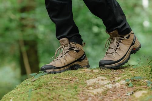 Salomon Men's QUEST ROVE GORE-TEX Leather Hiking Boots for Men, Kangaroo / Kelp / Black, 10.5