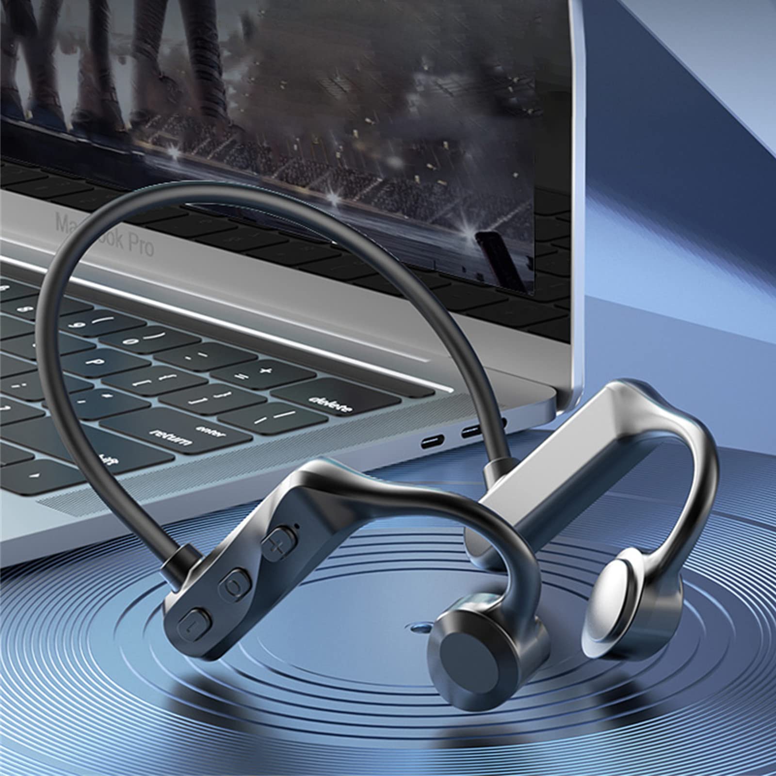 Usbinx Open-Ear Bluetooth Bone Conduction Sport Headphone, Fashion Sweat Resistant Wireless Sturdy Earphones Earbuds Headset for Workouts & Running with Deep Base, Birthday Present