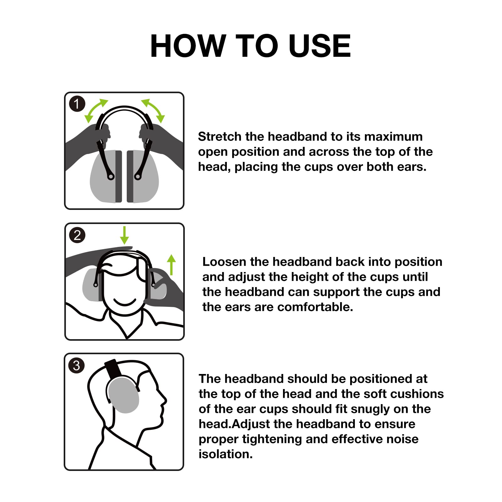 LYSIAN Foldable Noise Reduction Earmuffs, Hearing Protection Safety Ear Muffs for Shooting, Workshop, Indurstrial and Loud Security Events, for Adult Men and Women