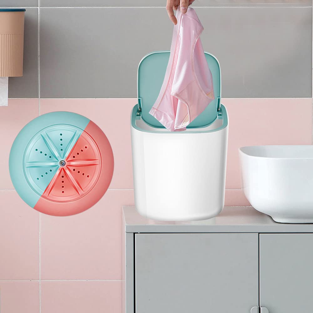 mewmewcat Mini Washing Machine Laundry Barrel Washer Underwear Socks Washer Portable Rotating Ultrasonic Washer Convenient for Home Dormitory