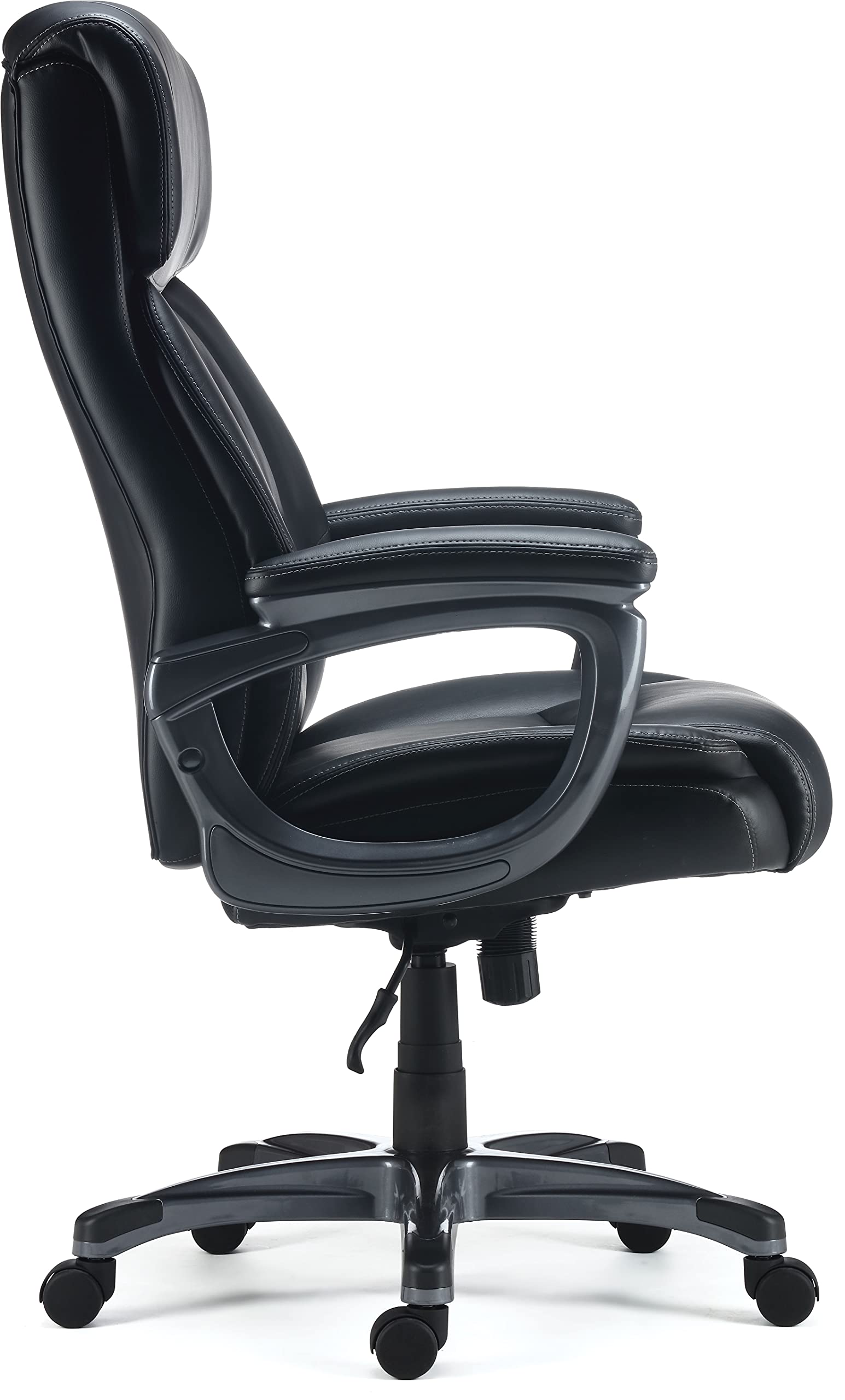 MyOfficeInnovations 24328570 Bonded Leather Big & Tall Managers Chair, Black
