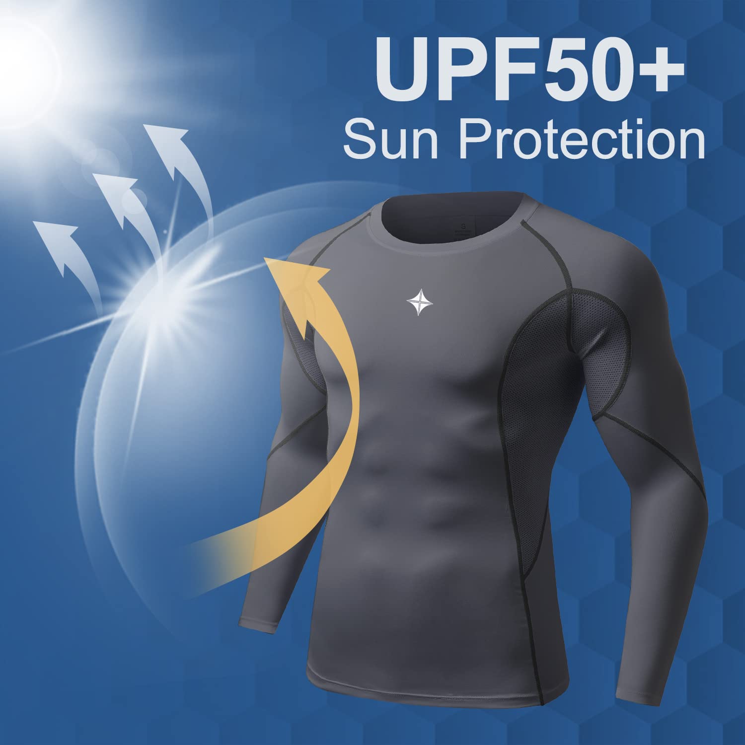 Milin Naco Compression Shirts for Men Long Sleeve Compression Undershirts Dry Fit Compression Shirt Baselayer Rash Guard