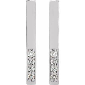 Platinum .07 CTW Diamond Geometric Dangle Drop Earring Pair