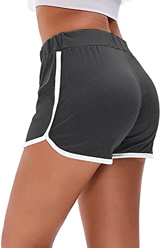 Little Beauty Running Workout Athletic Yoga Shorts Dark Grey XL