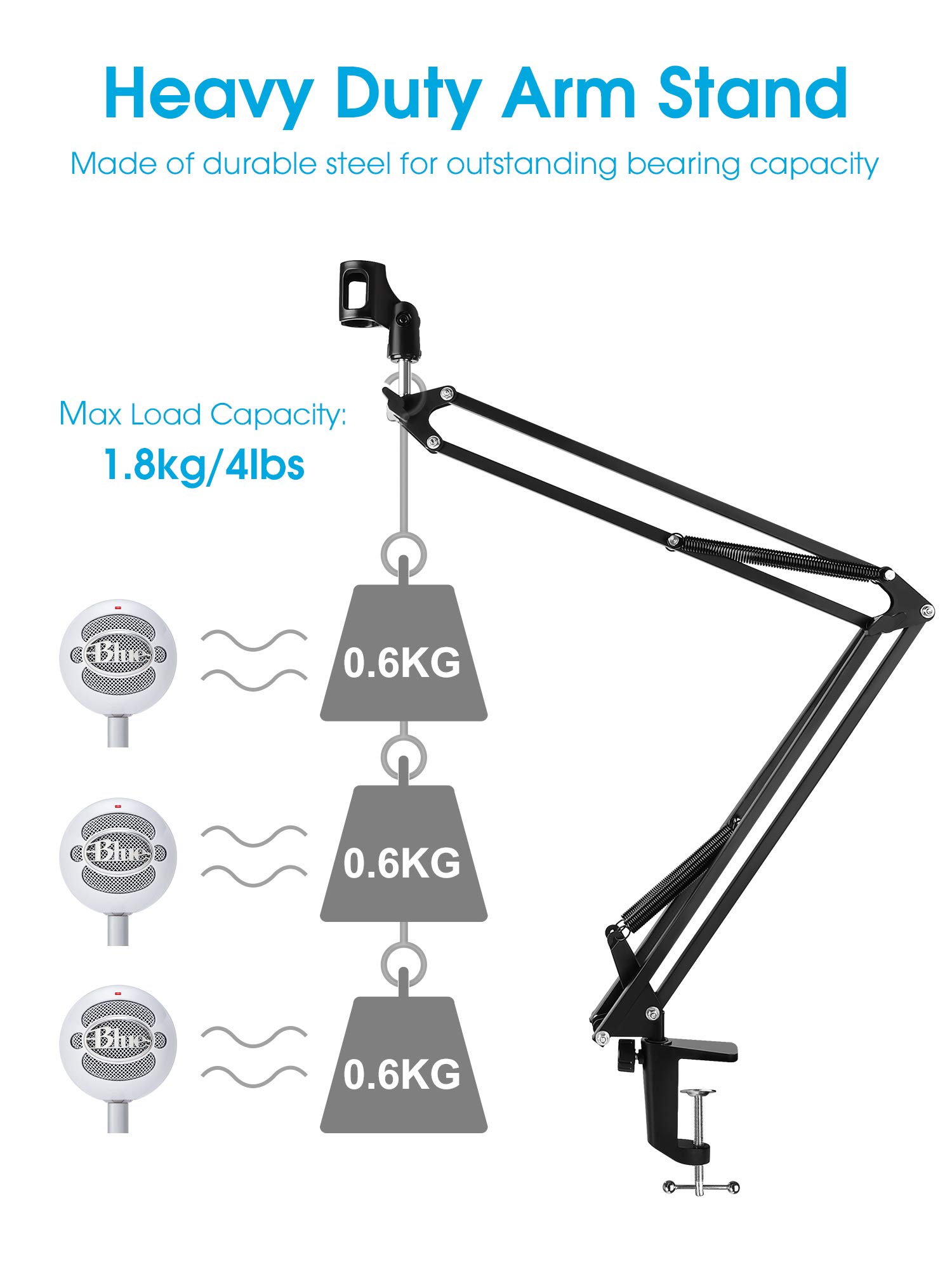 MAS30 Upgraded Heavy Duty Microphone Arm Stand