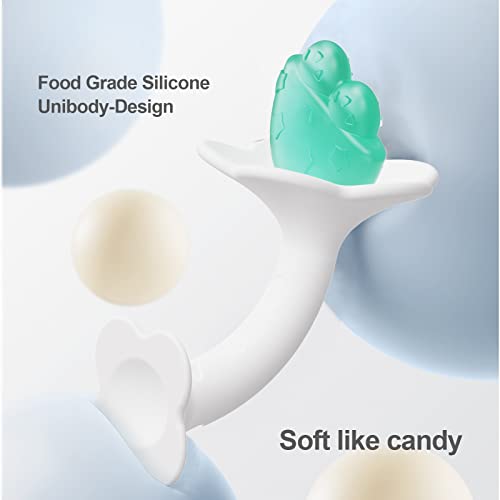 Teething Toys for Babies 0-6 Months, Never Drop Silicone Baby Mitten Teether for Soothing Teething Pain Relief, Baby Chew Toys for Sucking Needs Brown - Dilovely