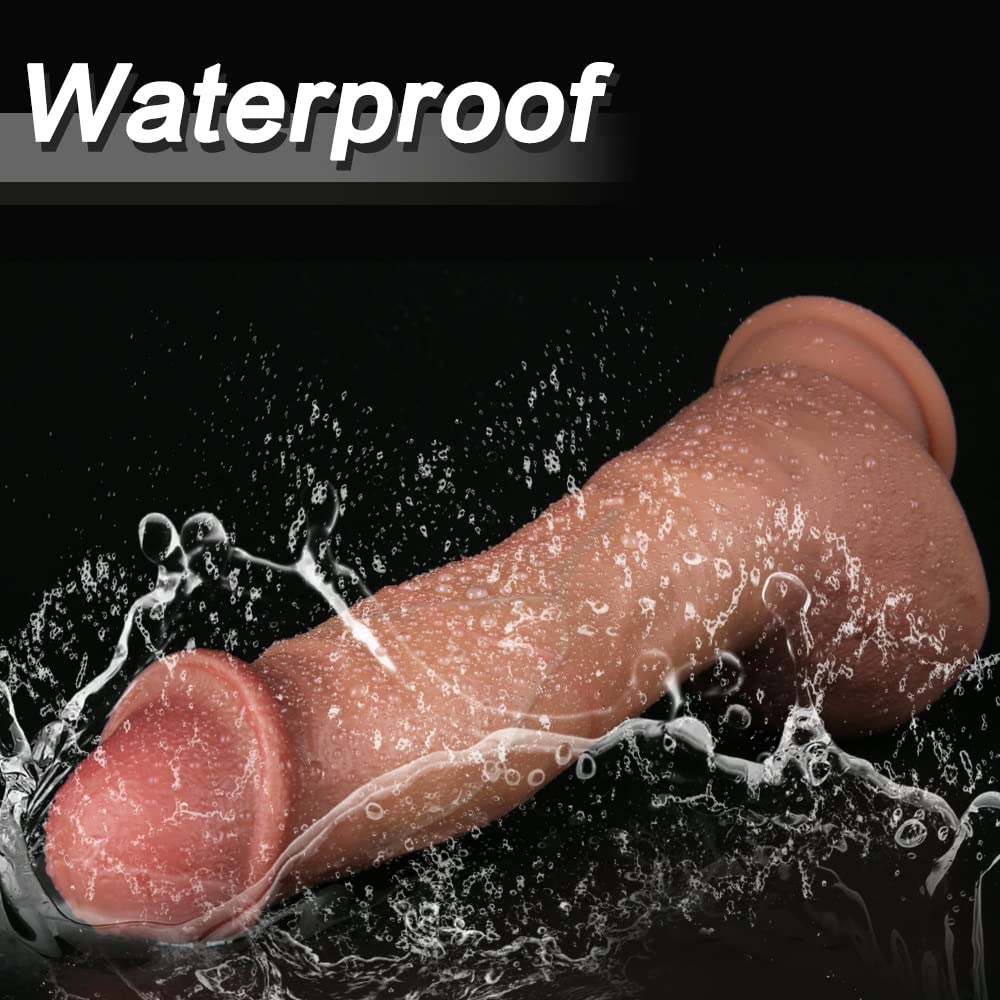 Large Silicone Dildo with Dual Density Soft Head and Hard Shaft, Huge Lifelike Dildo with Realistic Skin Feel