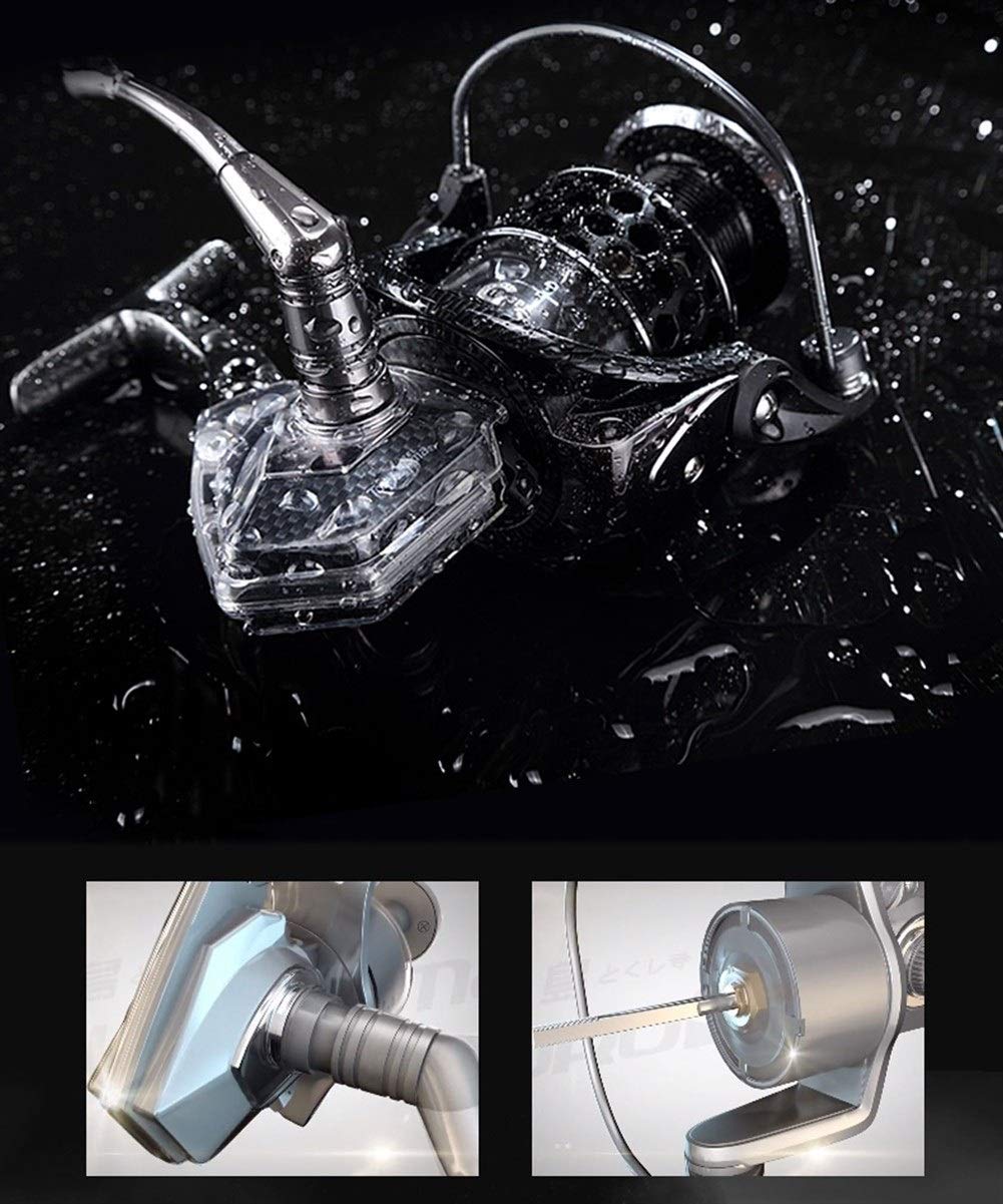 LLJPYX7L Spinning Reel for Beginners, 18 Stainless Steel Bearings, Lightweight All-Metal Design, 4.9:1/5.5:1 Gear Ratio, Interchangeable Left and Right (Color : 5000)