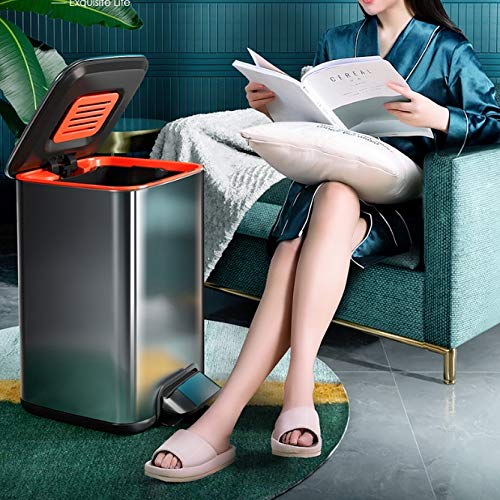 JFGJL Stainless Steel Big Kitchen Bathroom Trash Can Recycle Storage Waste Bin Bedroom Trash Can Garbage Bin