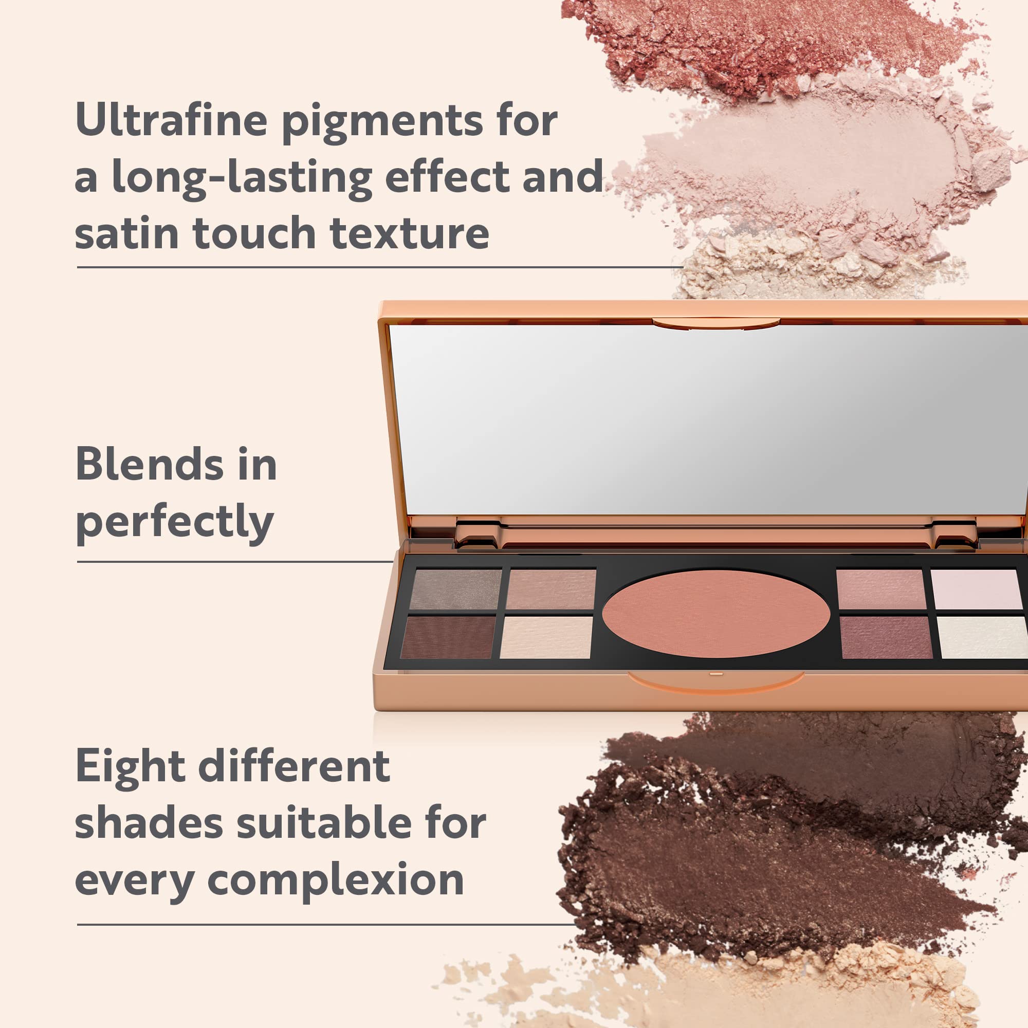 M. Asam Magic Finish Eyeshadow Palette β Pigmented eye make-up with 8 shades of eyeshadows & a blush, elegant case with large built-in make-up mirror, for every age & skin type, make-up set