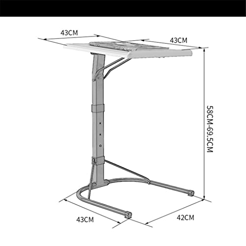 WYKDD Folding Laptop Table Black with Adjustable Height and Tilt Angle Portable Gaming Computer Desk Tablet Stand Tray