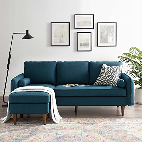 Modway Revive Right Or Left Sectional Modern Upholstered Fabric Sofa Couch, Azure