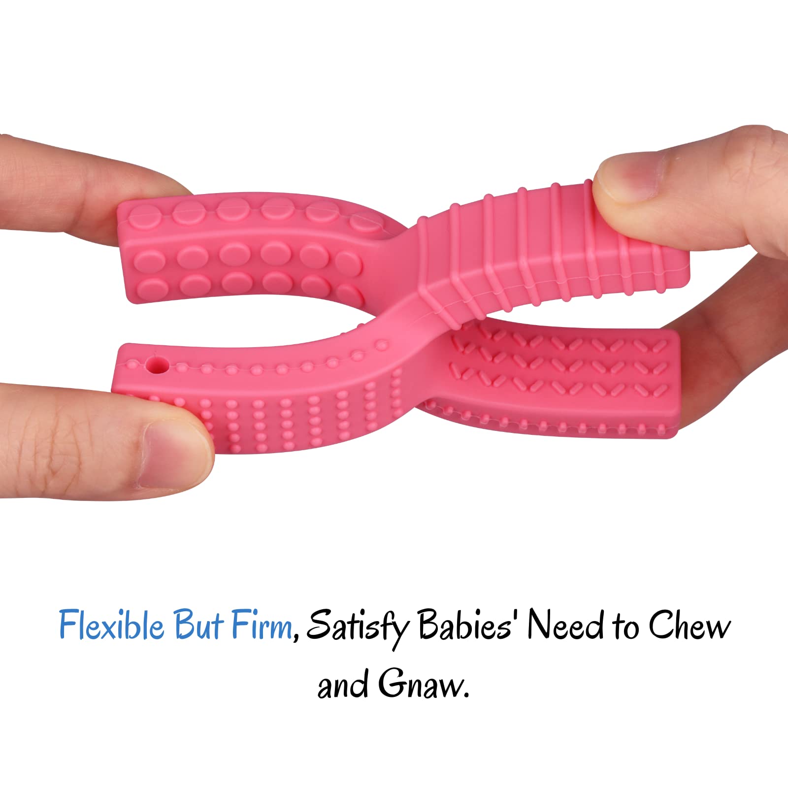 Sensory Chew Toys, Pack of 2 Silicone X Teether Chewing Stick for Autistic Chewers, ADHD, SPD, Oral Motor Stimulation or Special Needs (Pink, Purple)