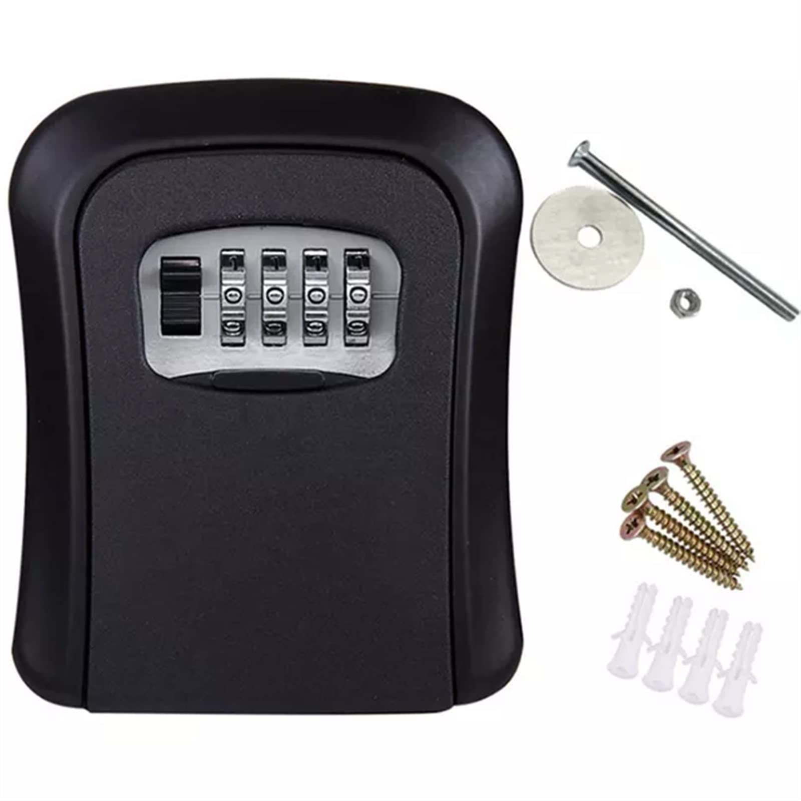 RORUN Small Safe Mount Key Storage Secret Box Organizer 4 Digit Combination Password Security Code Lock No Key Home Key Safe Box