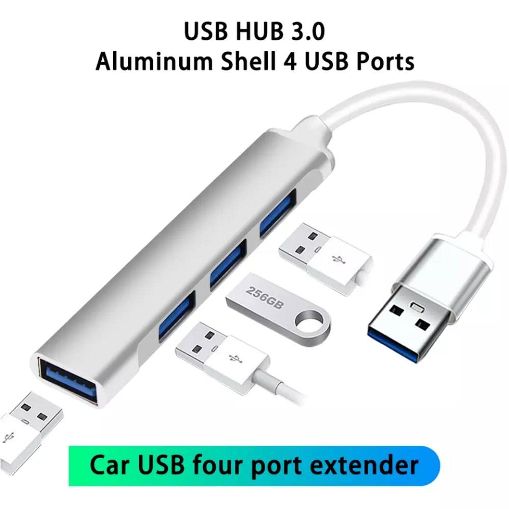 USB 3.0 Hub Expander Mini USB Hub Extensions 4 Port USB Adapter Station, Ultra Slim Portable Data Hub USB Splitter Aluminum Applicable for Laptop, iMac Pro, MacBook Air, Mac, Notebook PC